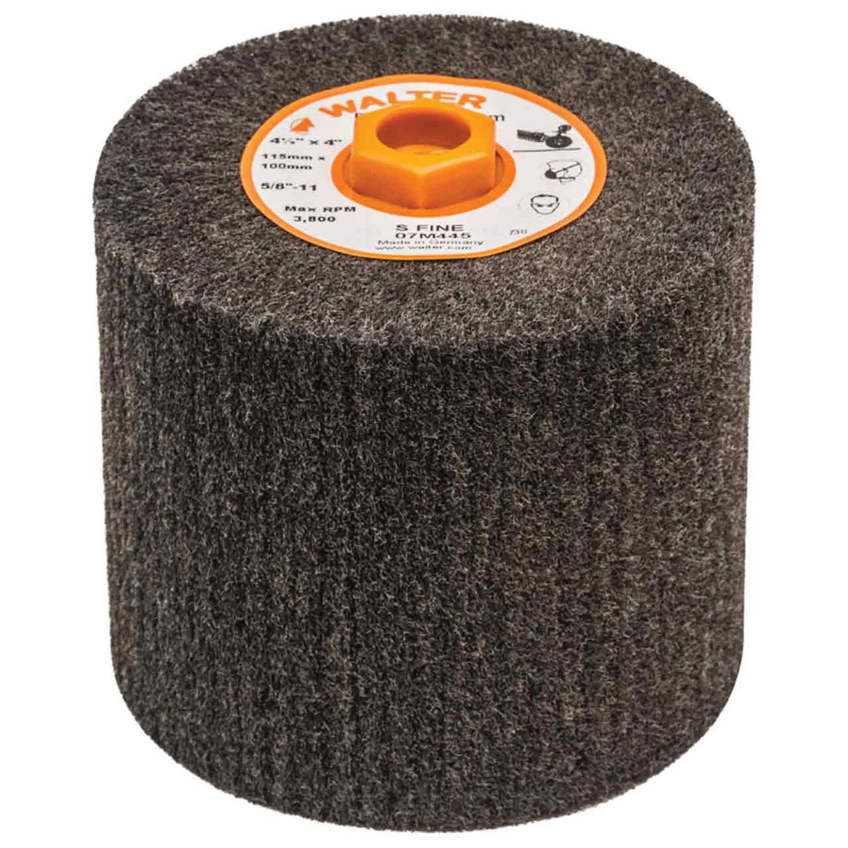 Walter 07M445 4.5" Blendex Linear Finishing Abrasive Drum fine grit — Phoenix Welding Supply LLC