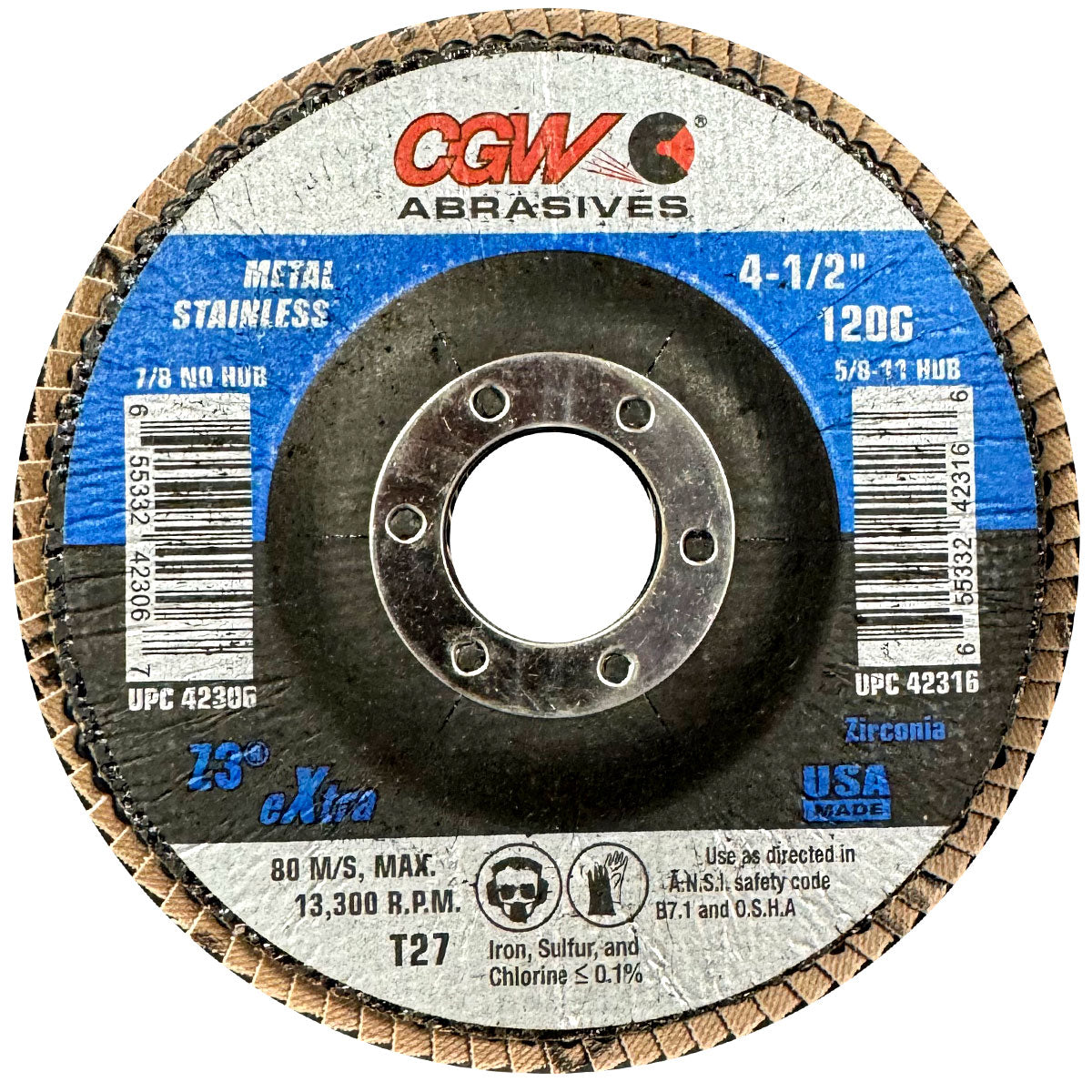 CGW 42306 Z3 Flap Disc 120 Grit 4-1/2 x 7/8 — Phoenix Welding Supply LLC