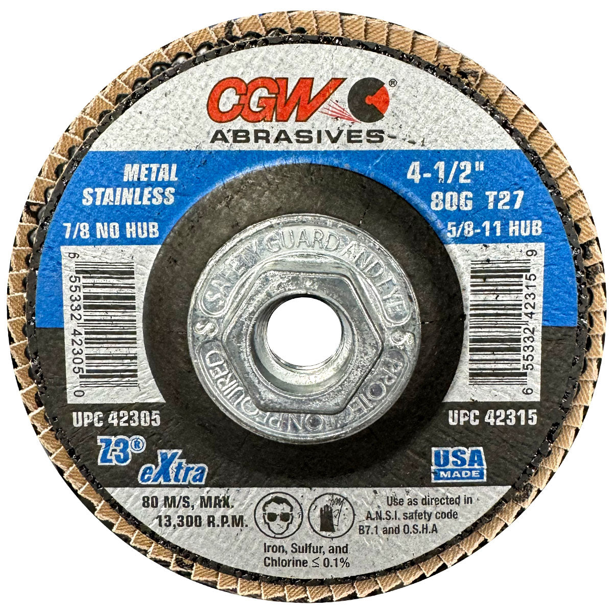 CGW 42315 Z3 Flap Disc 80 Grit 4-1/2 x 5/8-11 — Phoenix Welding Supply LLC